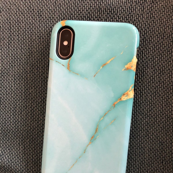 Personalized Phone Case Turquoise Marble iPhone 14 Plus 13 Pro Max ...