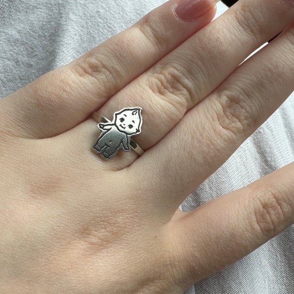 Chibi Mothman Ring Cryptid Jewelry Cute Moth Ring - Etsy