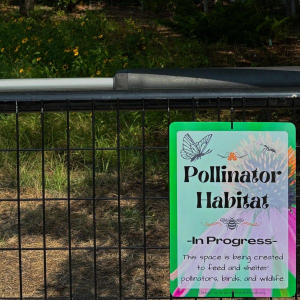 Pollinator Habitat in Progress Sign: Aluminum Garden Decor (10x14in ...
