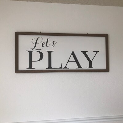 Lets Play Sign-playroom Sign-toy Room Wall Art-toy Room Sign-kids Game ...