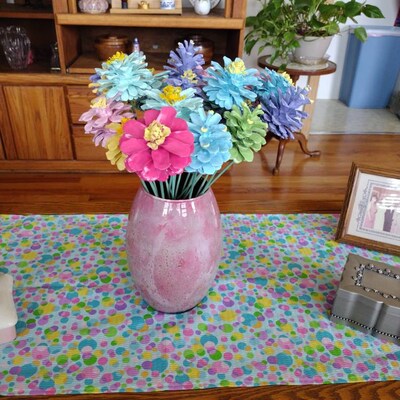 Spring Pine Cone Flowers, ORIGINAL Painted Pine Cones on 12-inch Wood ...
