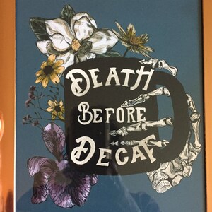 Death Before Decaf Coffee Art Print, Coffee Lover Art, Coffee Wall Art ...