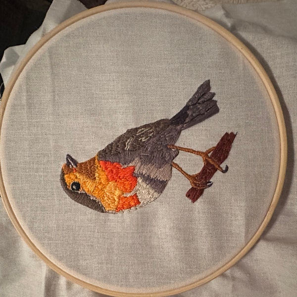 Christmas Robin Embroidery Kit: Beginner Bird Embroidery - Etsy UK