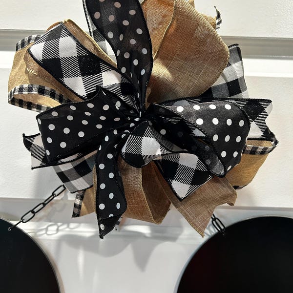 Everyday Lantern Bow Everyday Wreath Bow Decor Bow Everyday Bow Farmhouse Bow Rustic Black Bow ...