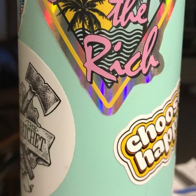 Retro 80s Holographic Eat the Rich Sticker Eat the Rich Bumper Sticker ...