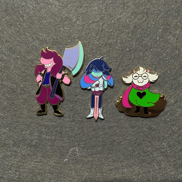 Deltarune Enamel Pins W/ Free Sticker - Etsy