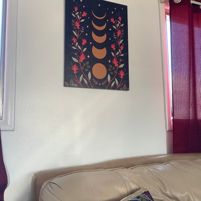 Phases of the Moon Eclectic Wall Art Boho Art Print - Etsy