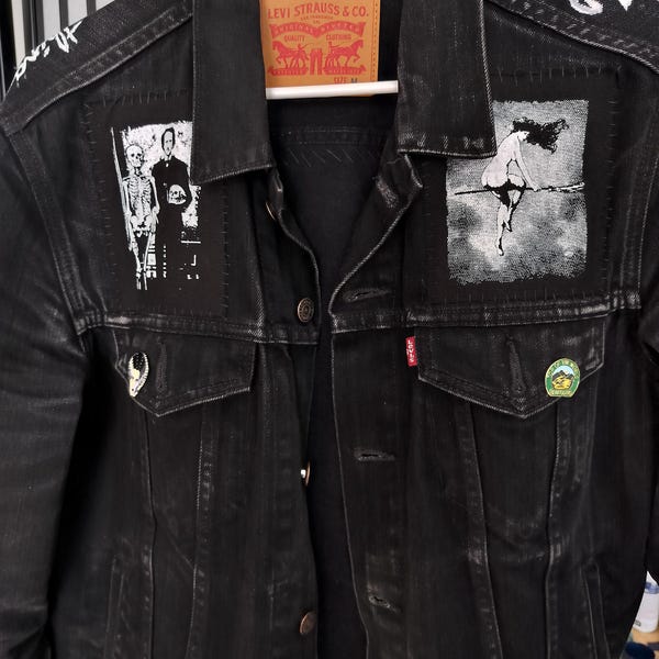 Spider Web Collar Screen Printed Patch Horror Punk Black Metal Goth - Etsy