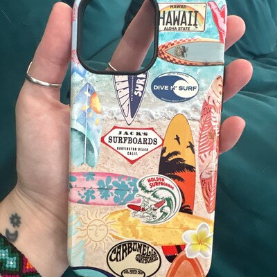 Coconut Girl Collage Aesthetic Phone Case, Ocean Beach Inspired, iPhone ...