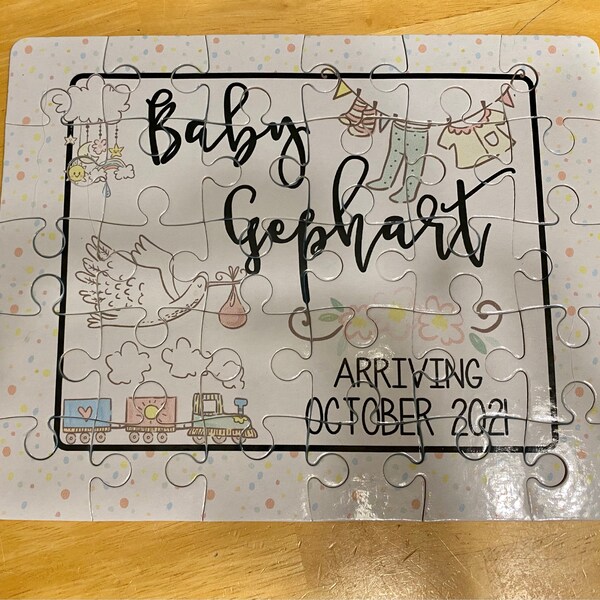 Baby Announcement Puzzle Pregnancy Announcement Personalized We're ...