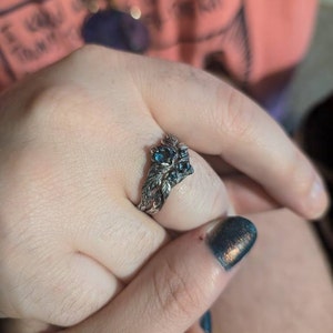 Vintage Fairycore Silver Band Enchanted Forest Mystical Ring, Unique ...