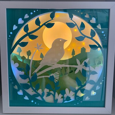 Layered Bird Shadow Box Svg Files for Cricut, Easter Shadow Box ...