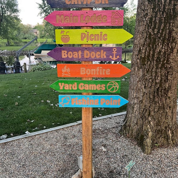 Direction, Mileage, Destination Outdoor Beach Signs - Custom Carved ...