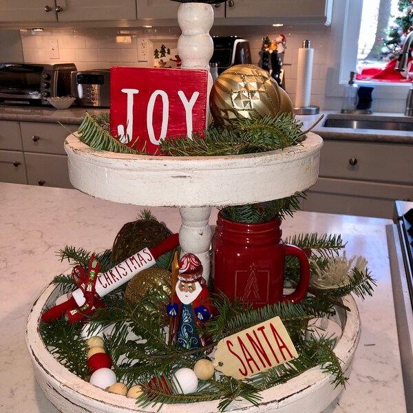 Christmas Decor Bundle, Set of 3, Christmas Tiered Tray, Christmas ...