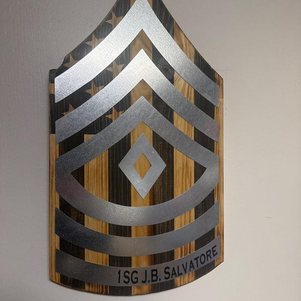 Rustic Space Force Military Rank Wall Plaque Metal & Wood Free Shipping ...