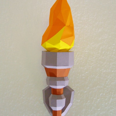 Witch's Broom Papercraft 3D DIY Low Poly Paper Crafts Halloween Wall ...