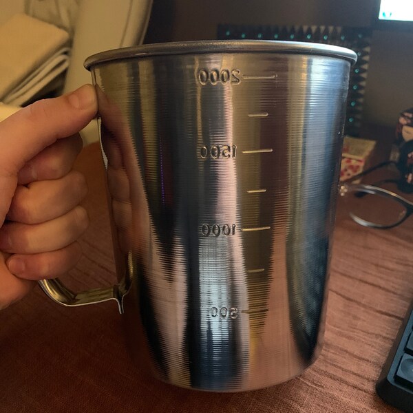 2-liter 2000ml Stainless Steel Measuring Cup/pouring Pitcher Melting ...