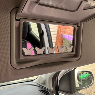 Pink Bow Car Mirror Decal, Coquette Car Mirror Sticker, Rear View ...