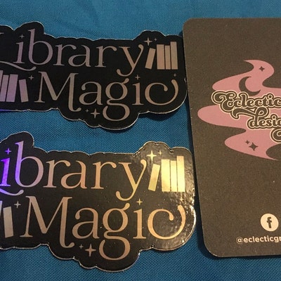 Library Magic HOLOGRAPHIC Vinyl Sticker Magical Library - Etsy