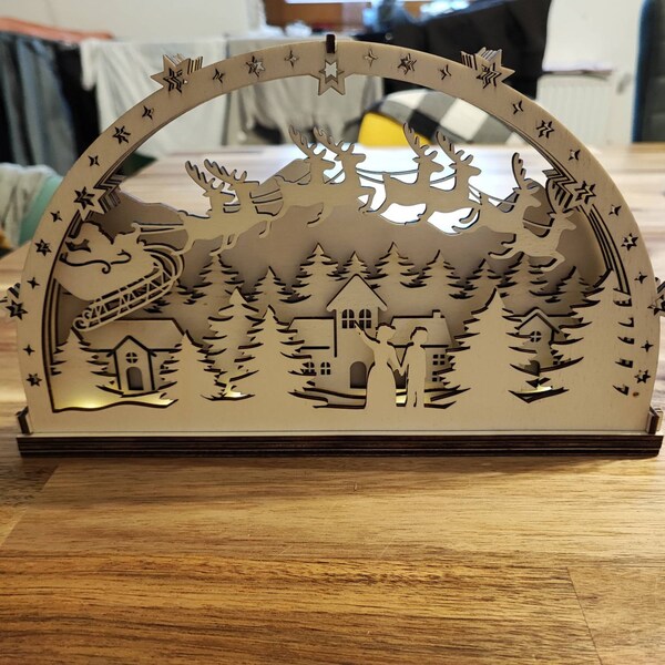 SVG, DXF, Small Christmas Santa Arch Digital Design, Laser Ready File ...