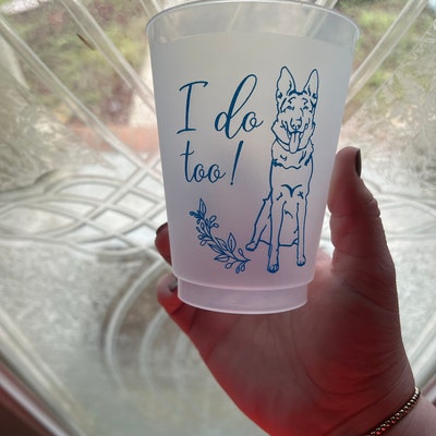 Custom Pet Illustration Dog or Cat 12oz or 16oz Frosted Unbreakable ...