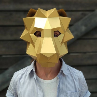 Máscara de León de Papel Plantillas para imprimir, Máscara 3D ...