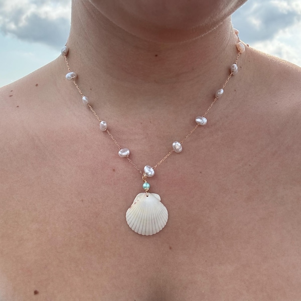 Dainty Real Seashell Necklace: Beachy Mermaid Jewelry - Etsy