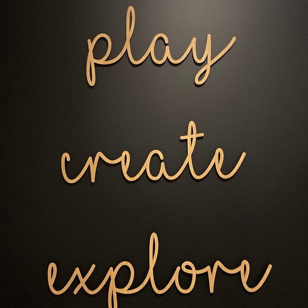 Play Create Explore - Wall Decor - Wooden or Painted Wood - Nursery ...