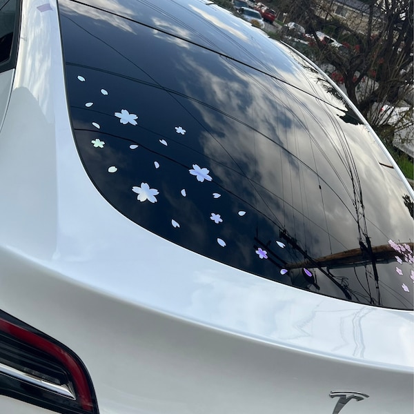 Sakura Flower Holographic Vinyl, Cherry Blossom Vinyl Decal, Sakura ...