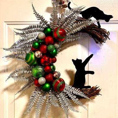 Cat Christmas Wreath - Etsy