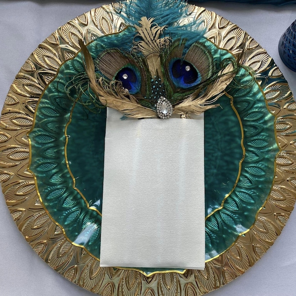 RENAISSANCE Renn Faire Peacock Feather Tail Train Full Length Costume ...