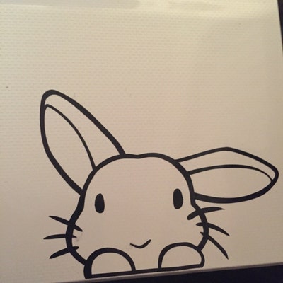 Peeking Cute Half Helicopter Lop Rabbit Sticker Bunny Laptop Decal ...