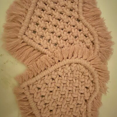 Olive Green Macrame Coaster Sets for Campervan, Motorhome or Canal Boat ...