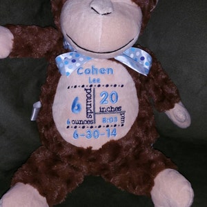 Baby Cubbies Personalized Stuffed Brown Monkey Adorable Baby Gift - Etsy