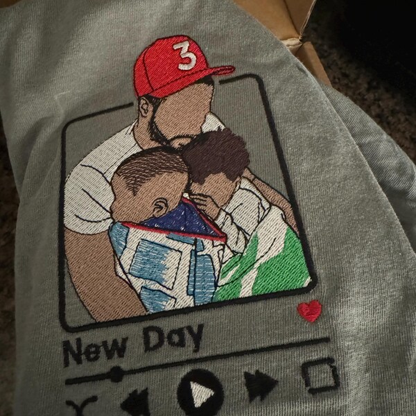 Custom Embroidered Family Portrait Shirt - Father's Day Gift ...