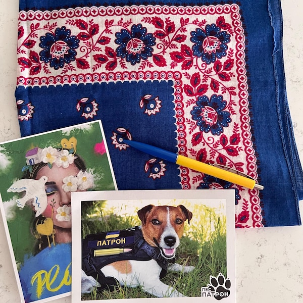 Cottagecore Head Scarf, Floral Daisy Blue Cotton Bandana, Flower Hair ...