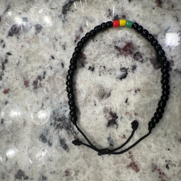 Rasta Bracelet, Jamaican Bob Marley Jewelry, Adjustable Cord Reggae Red ...