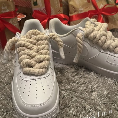 Chunky Laces 10mm Thick Cotton Rope Shoelaces Hot Pink With White Tips ...