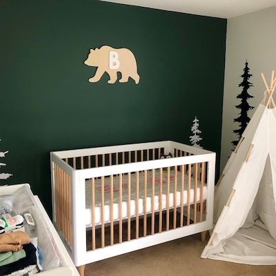 Bear Shaped Name Sign Woodland Nursery Decor Bear Name Sign ...