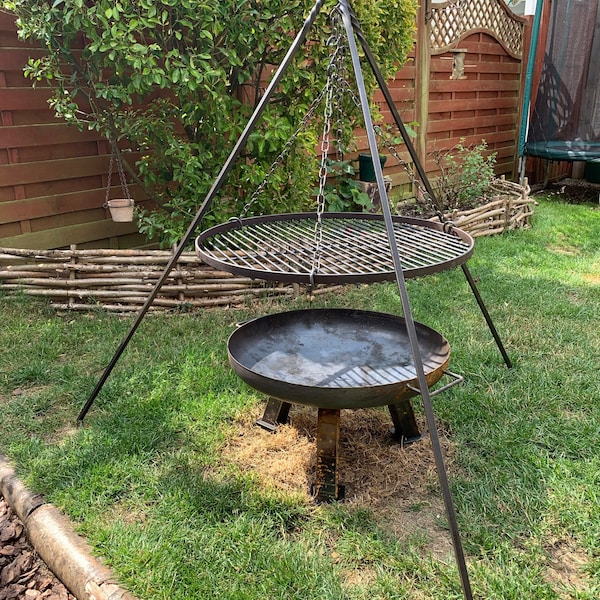 Large Campfire Cooking Hanging Grill for Cooking Tripod - Etsy