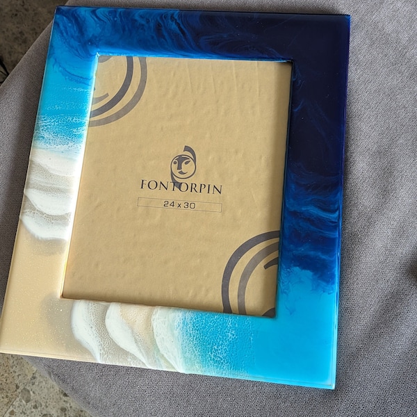 Ocean Waves Resin Picture Frame 6 Cm Wide, Beach Scene Resin Photo ...