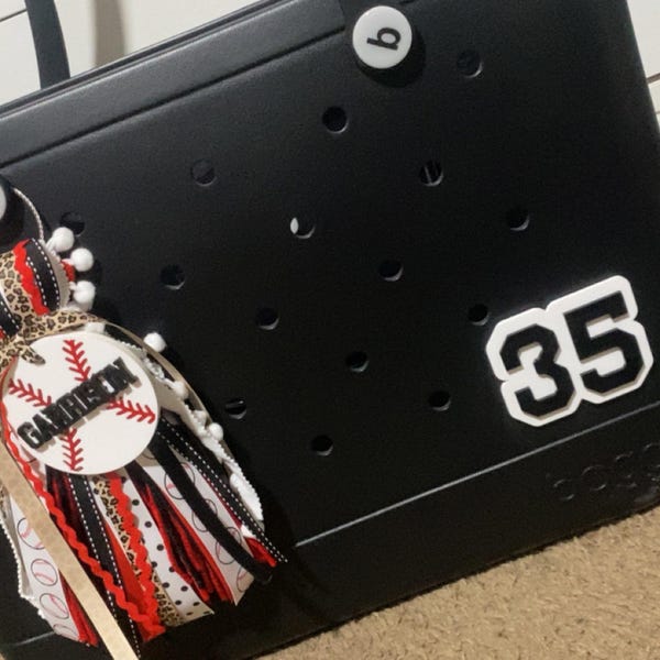 Personalized Baseball Bag Tag: Acrylic Charm With Tassel - Etsy