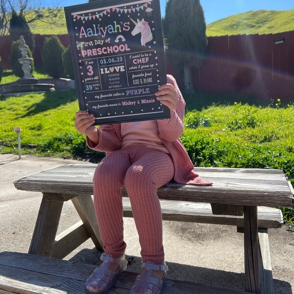 First Day of Pre-k Sign INSTANT DOWNLOAD PRINTABLE First Day of School ...