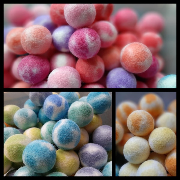 3cm Wool Felt Multi Color Felt Balls, Handmade Bulk Felt Balls for Home ...