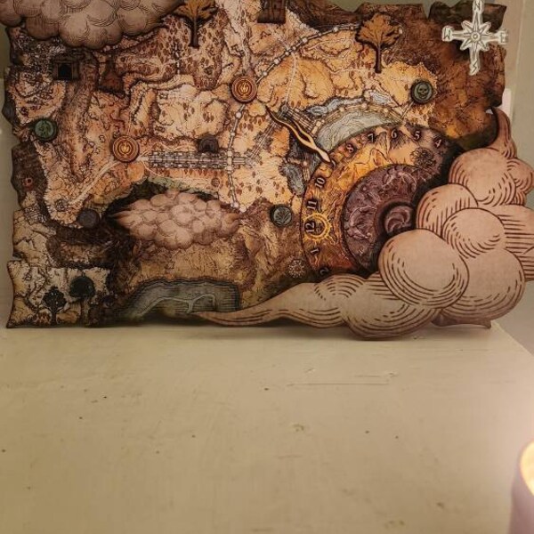 Elden Ring Inspired Map Clock With 24 Hour Dial - Type 2 + GIFT - Etsy