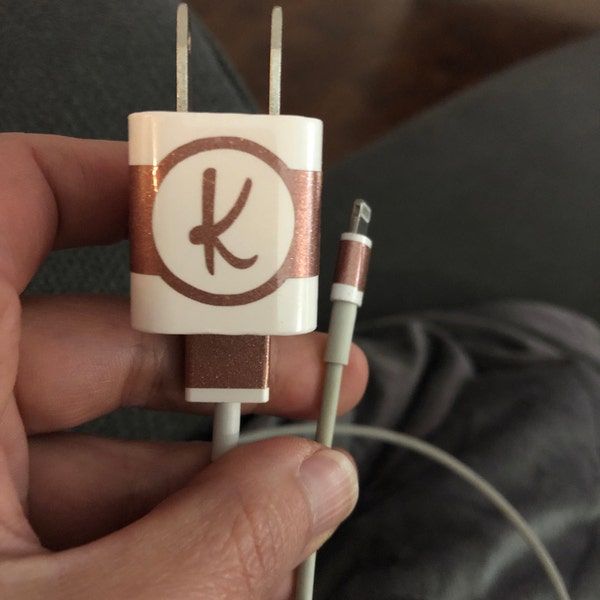 Monogram Charger Wrap for iPhone iPad Ipod, Charger Wrap Decal ...