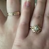Vintage Green Sapphire Engagement Ring Set Nature Inspired Leaf ...