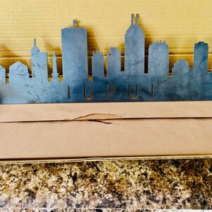 Indianapolis Skyline Steel Sign, Indy Skyline Metal Sign, Metal ...