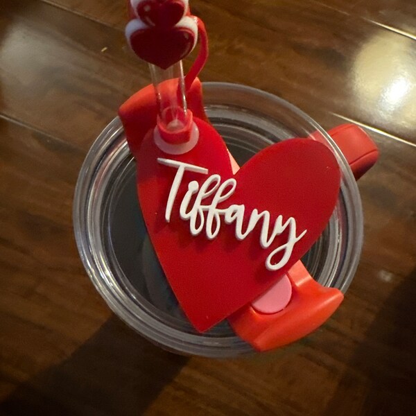 20oz 30oz 40oz Heart Stanley Tumbler Name Plate, Name Tag, Personalized ...