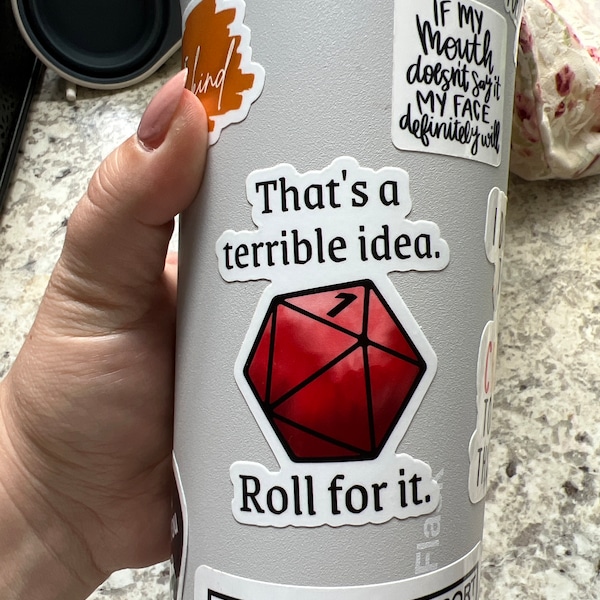D&D Vinyl Sticker That's a Terrible Idea, Roll for It, Natural 1, Crit ...
